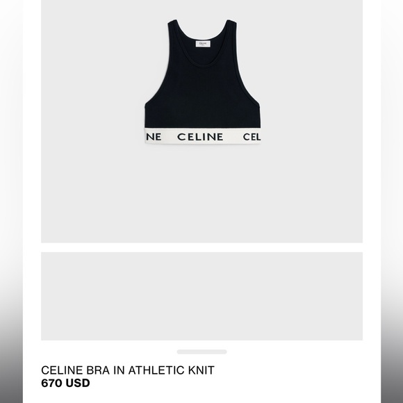Celine | Tops | Celine Sports Bra Black Small | Poshmark